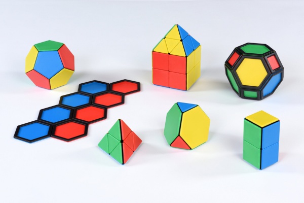 Translucent Solid Magnetic Polydron Essential Shapes Set