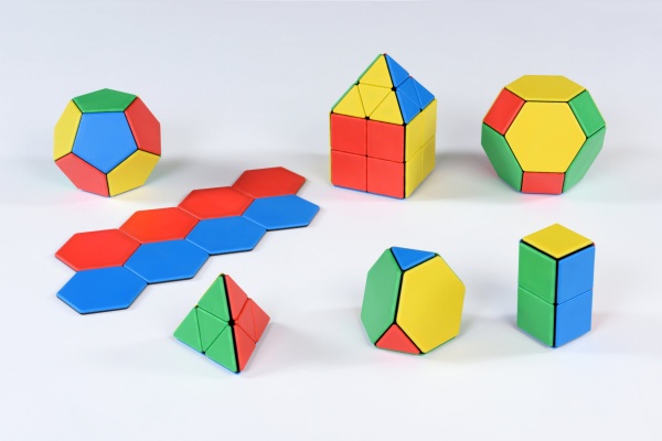 Translucent Solid Magnetic Polydron Essential Shapes Set