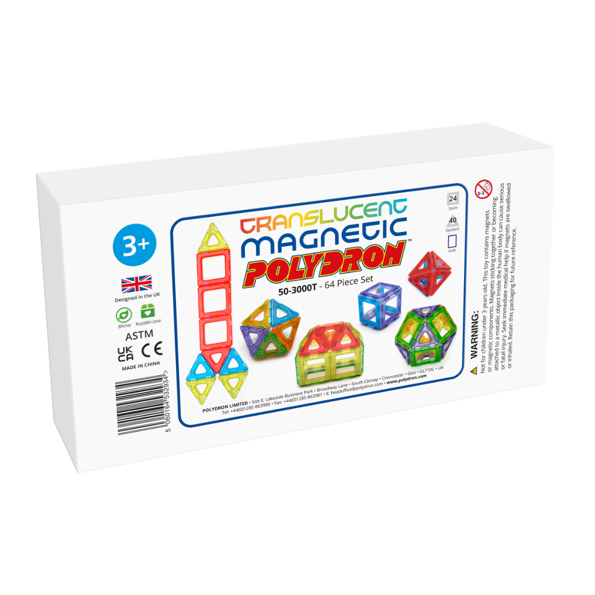 Translucent Magnetic Polydron Set