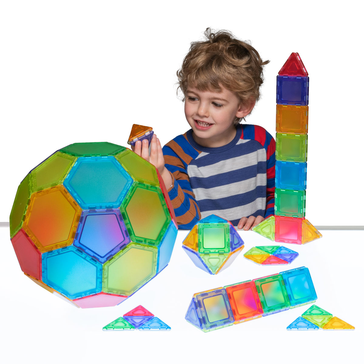 Translucent Solid Magnetic Polydron Essential Shapes Set