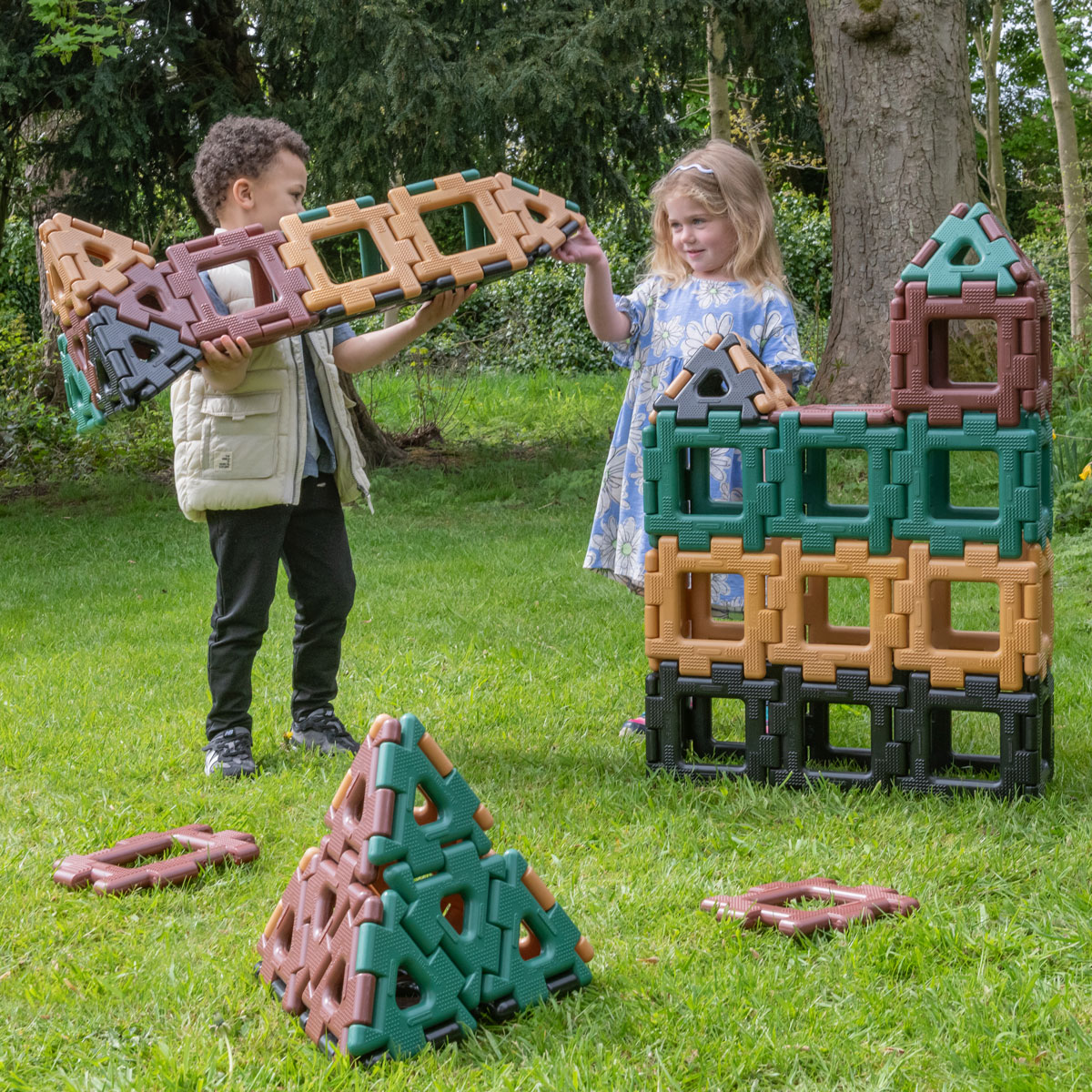 Giant Polydron Class Set Natural Colours